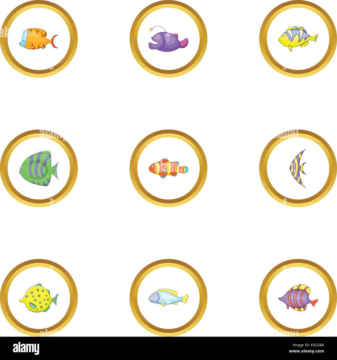 Tropical fish icons set, cartoon style Stock Vector Image & Art - Alamy