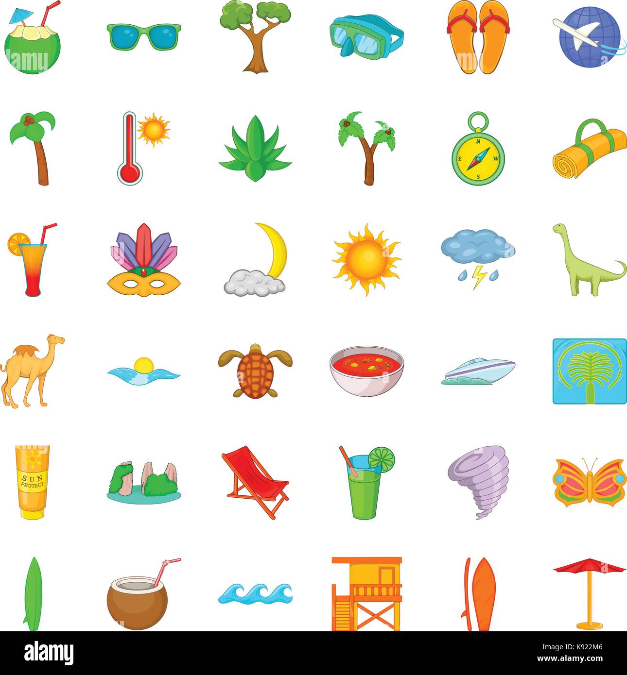 Paradise icons set, cartoon style Stock Vector Image & Art - Alamy
