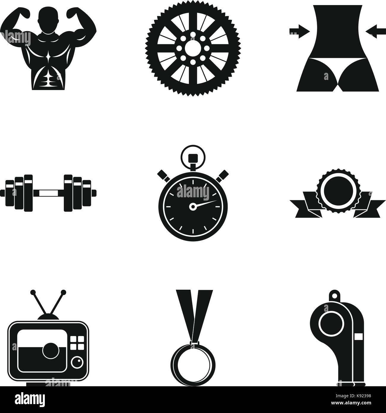 Boxing icons set, simple style Stock Vector Image & Art - Alamy