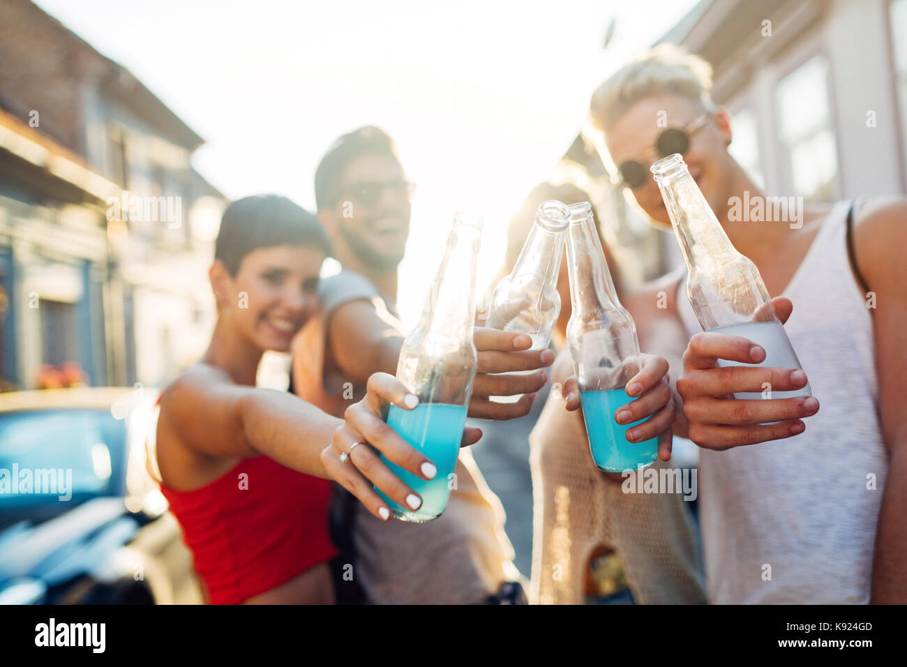 Group of young happy friends having fun time Stock Photo - Alamy