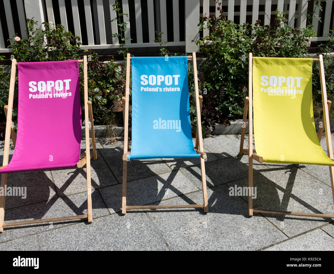 Deckchairs on the 'Polish Riviera' - Sopot, Baltic Coast, Poland Stock ...