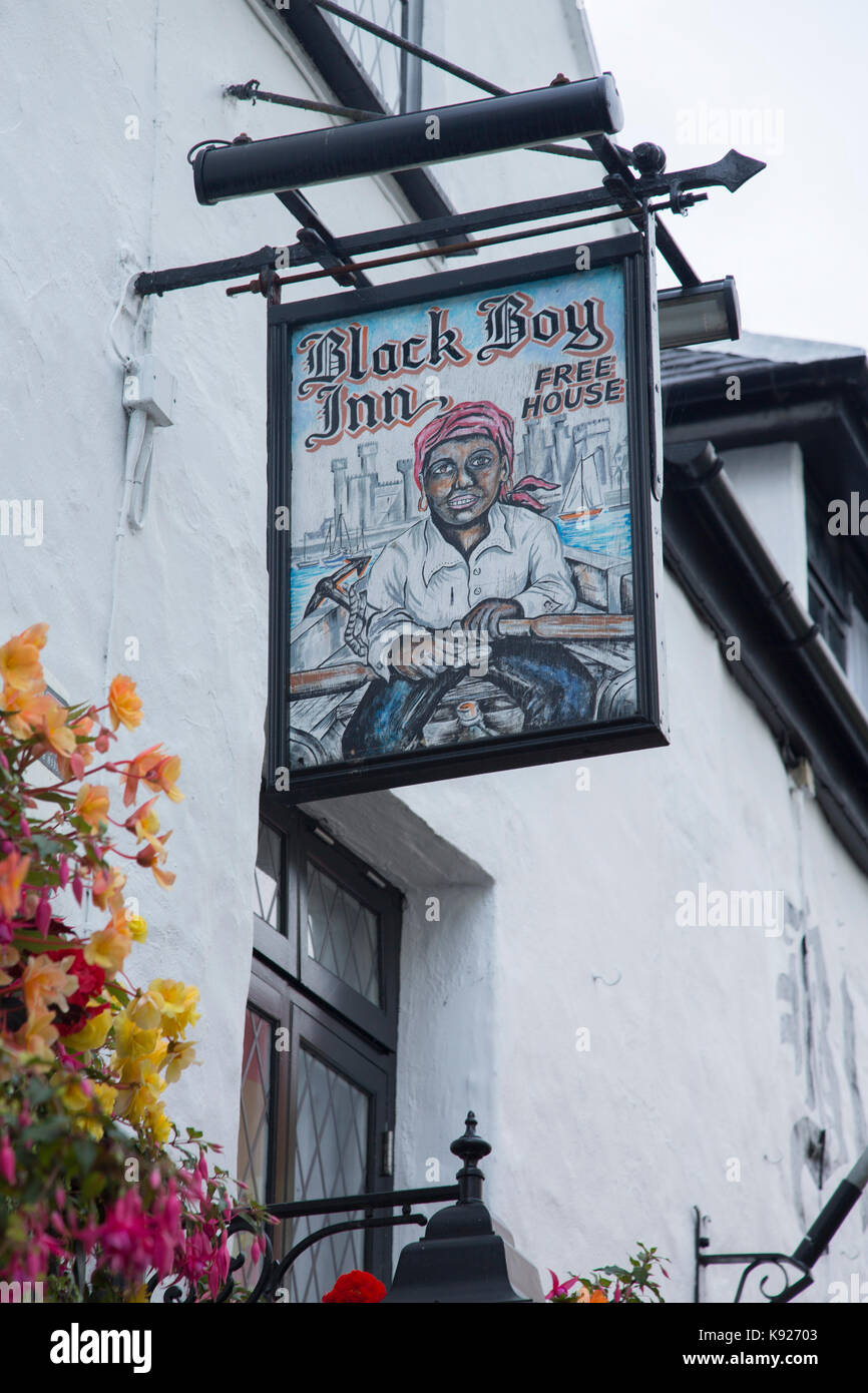 Black Boy Pub Sign; Caernarfon; Wales Stock Photo - Alamy