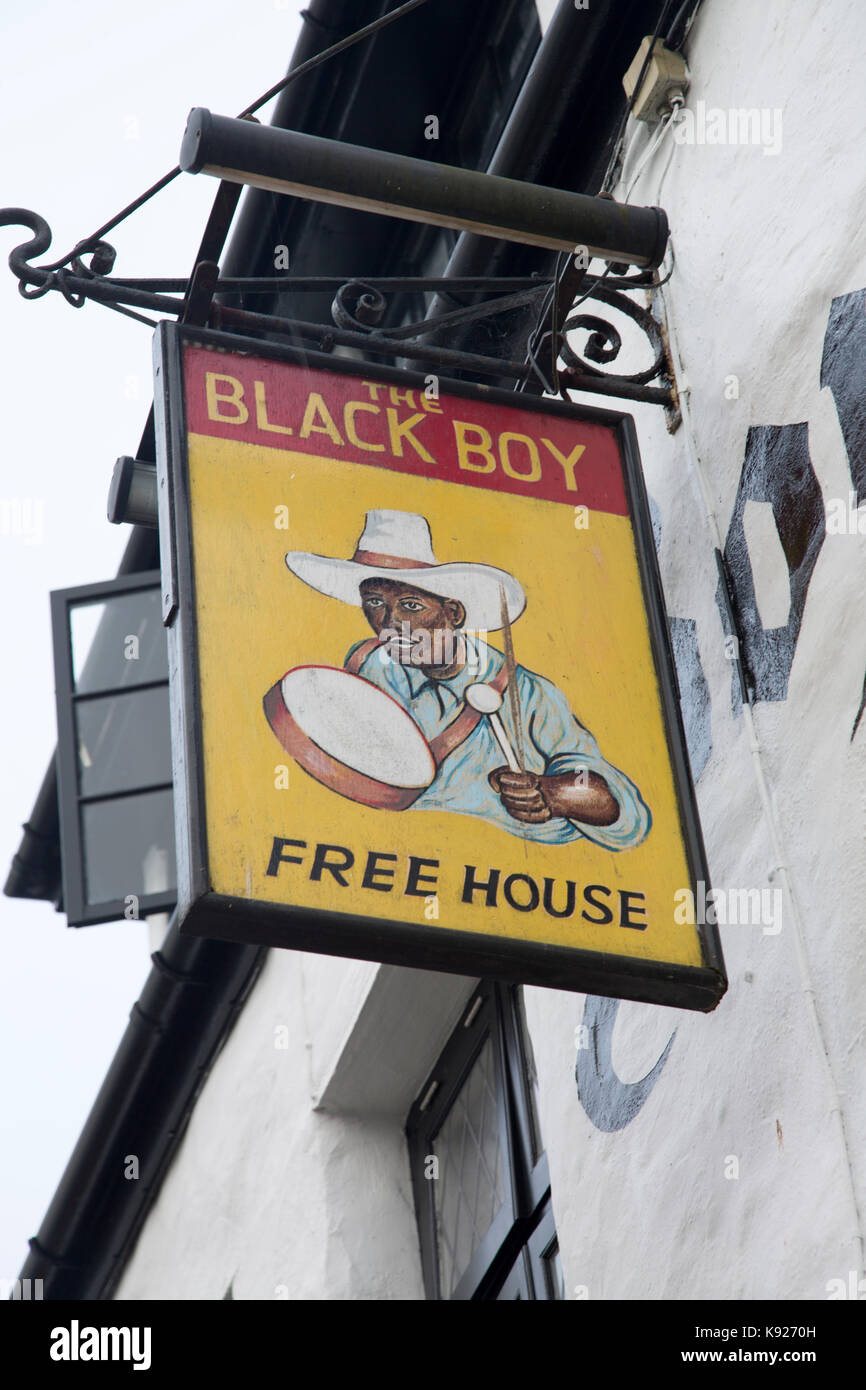 Black Boy Pub Sign; Caernarfon; Wales Stock Photo - Alamy