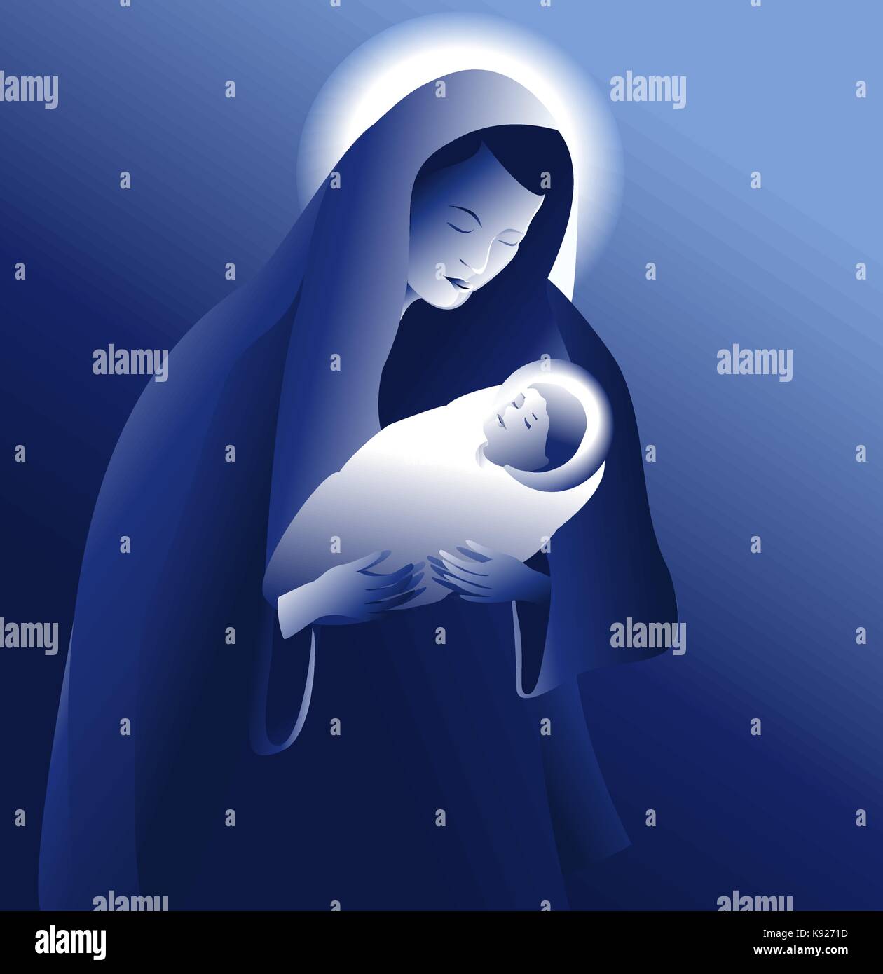 Maria with baby Jesus Stock Vector Image & Art - Alamy