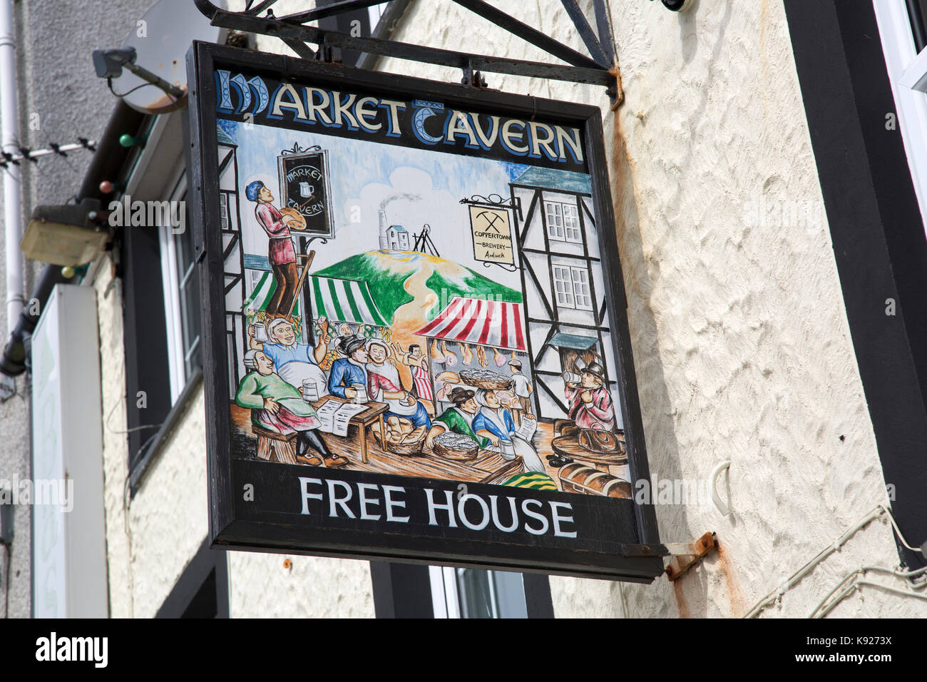 Market Tavern Pub Sign; Amlwch; Anglesey; Wales; UK Stock Photo - Alamy