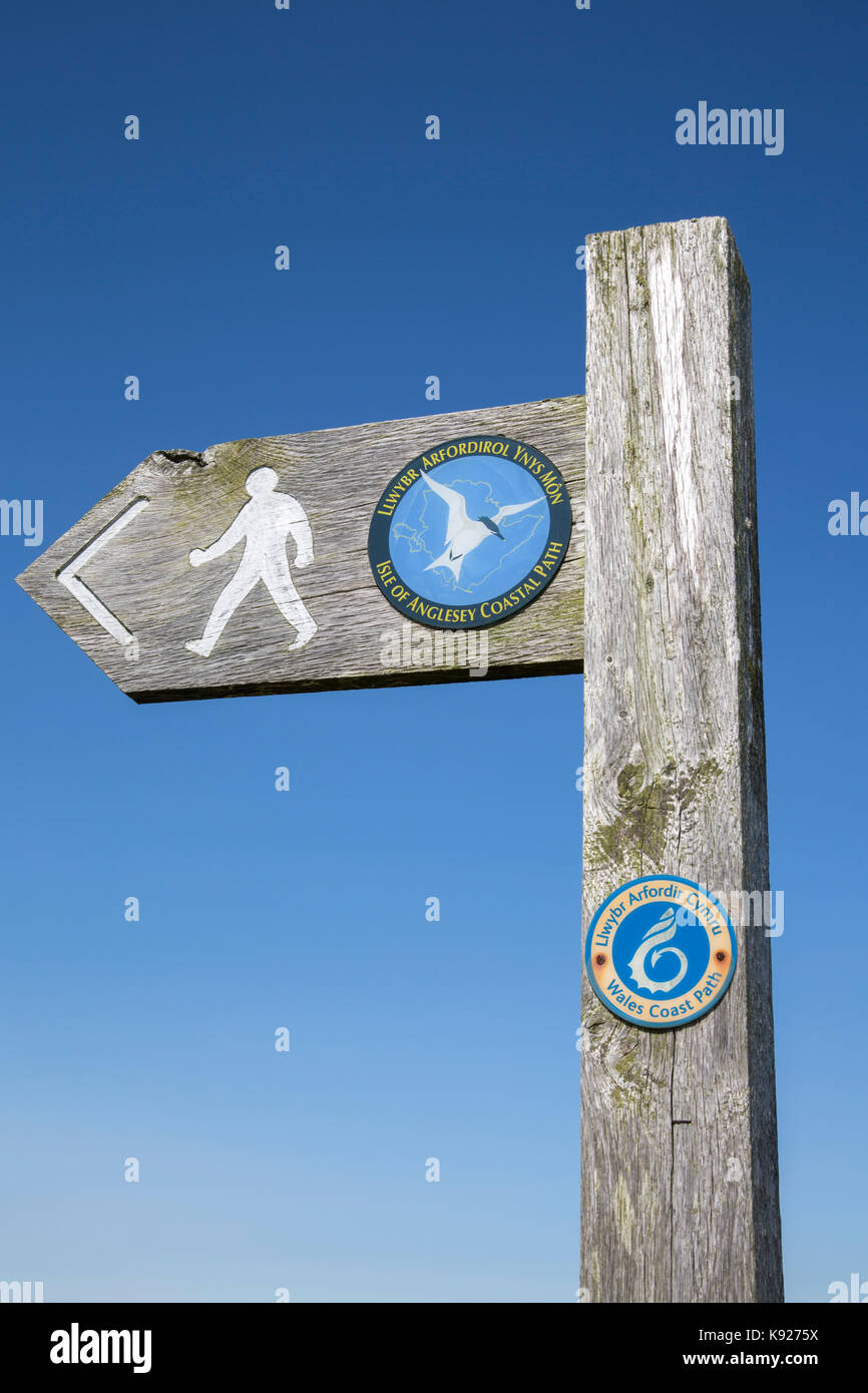 Isle of Anglesey and Wales Coastal Path Signs, UK Stock Photo - Alamy