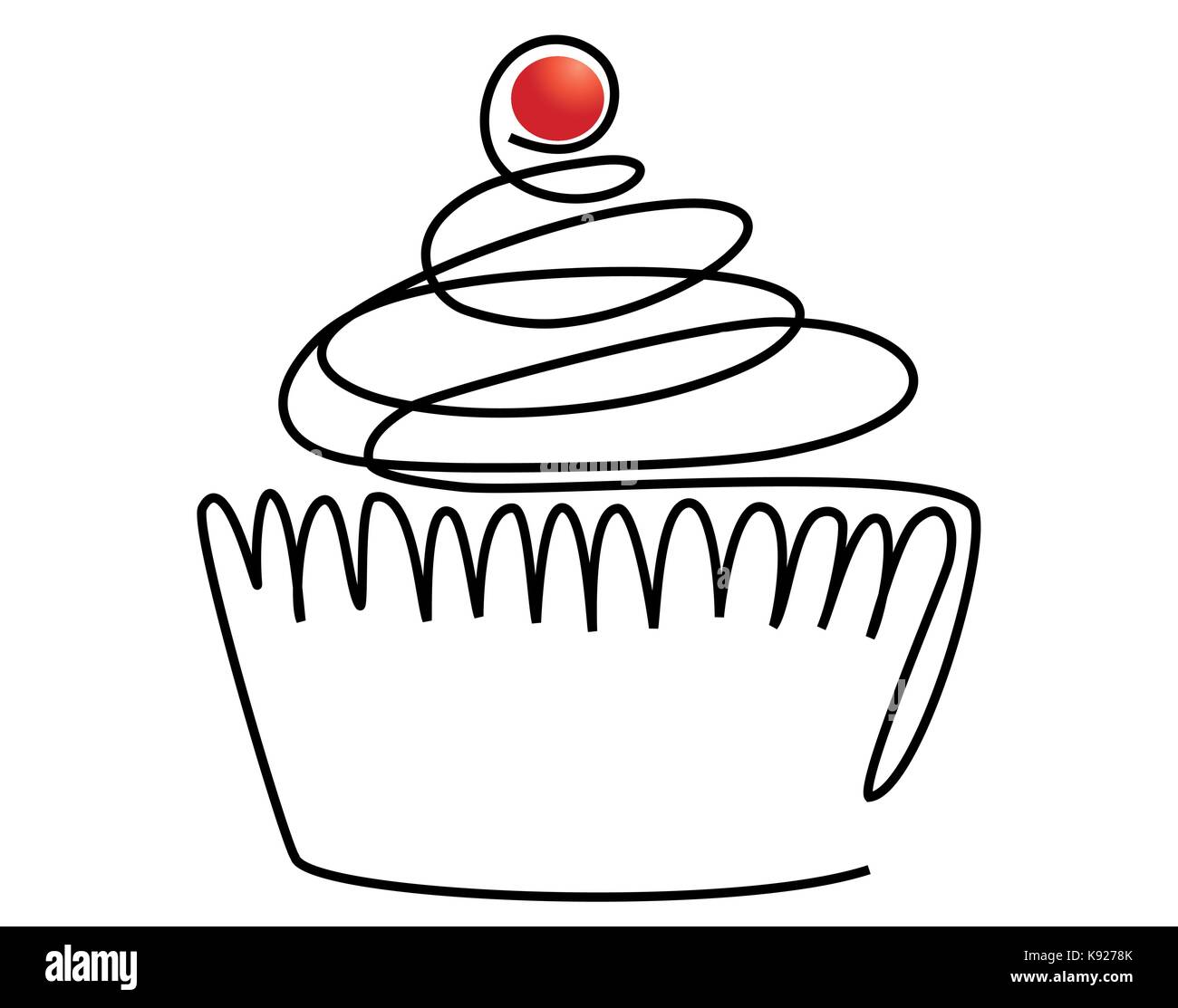 Cake one line drawing hi-res stock photography and images - Alamy