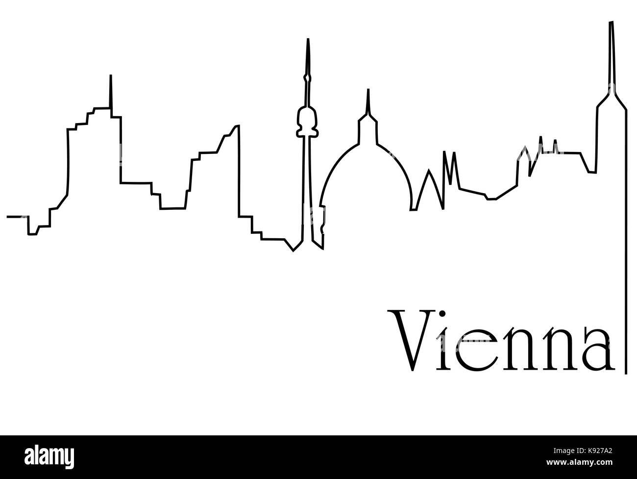 Vienna skyline outline Stock Vector Images - Alamy