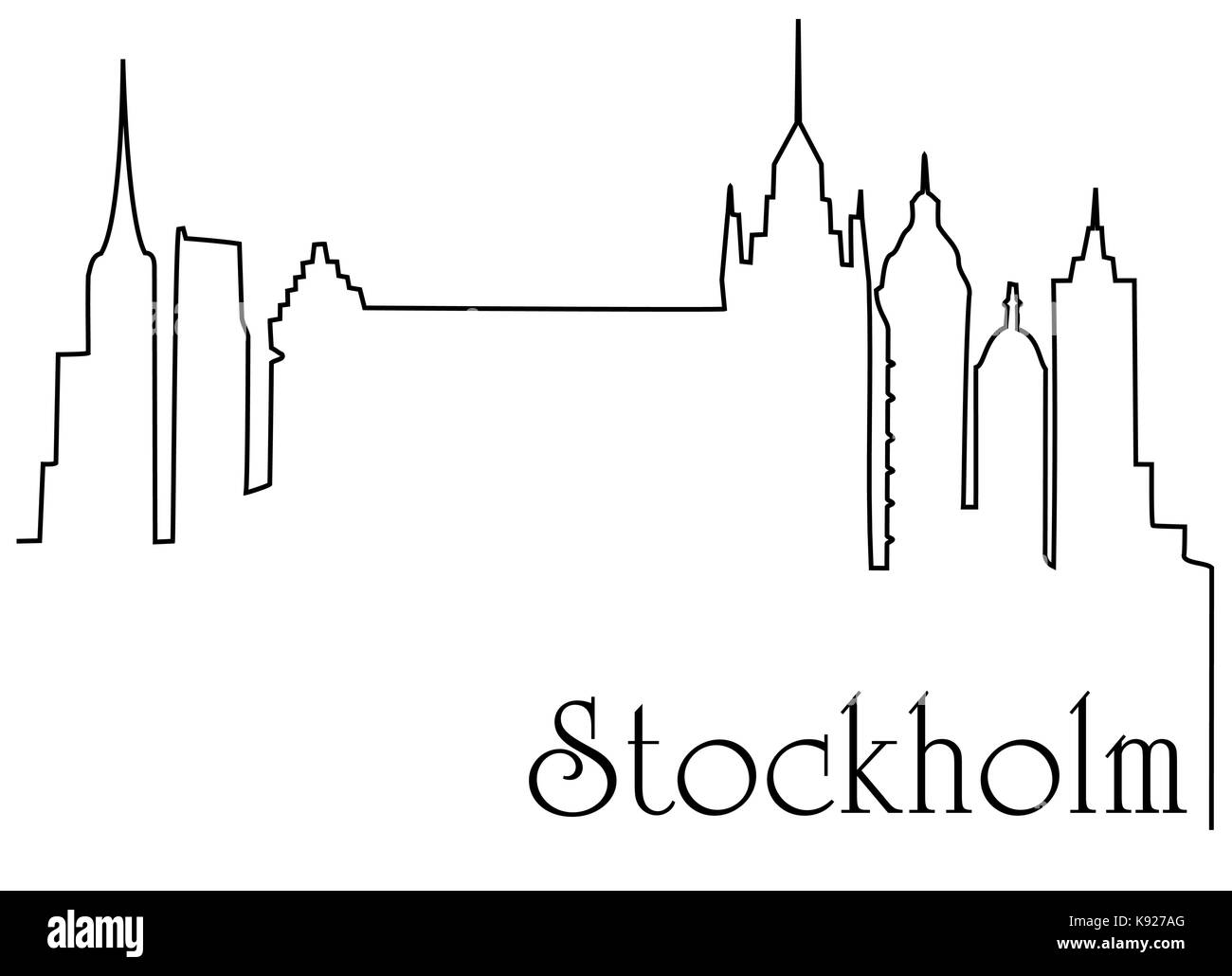 Stockholm skyline vector vectors hi-res stock photography and images ...