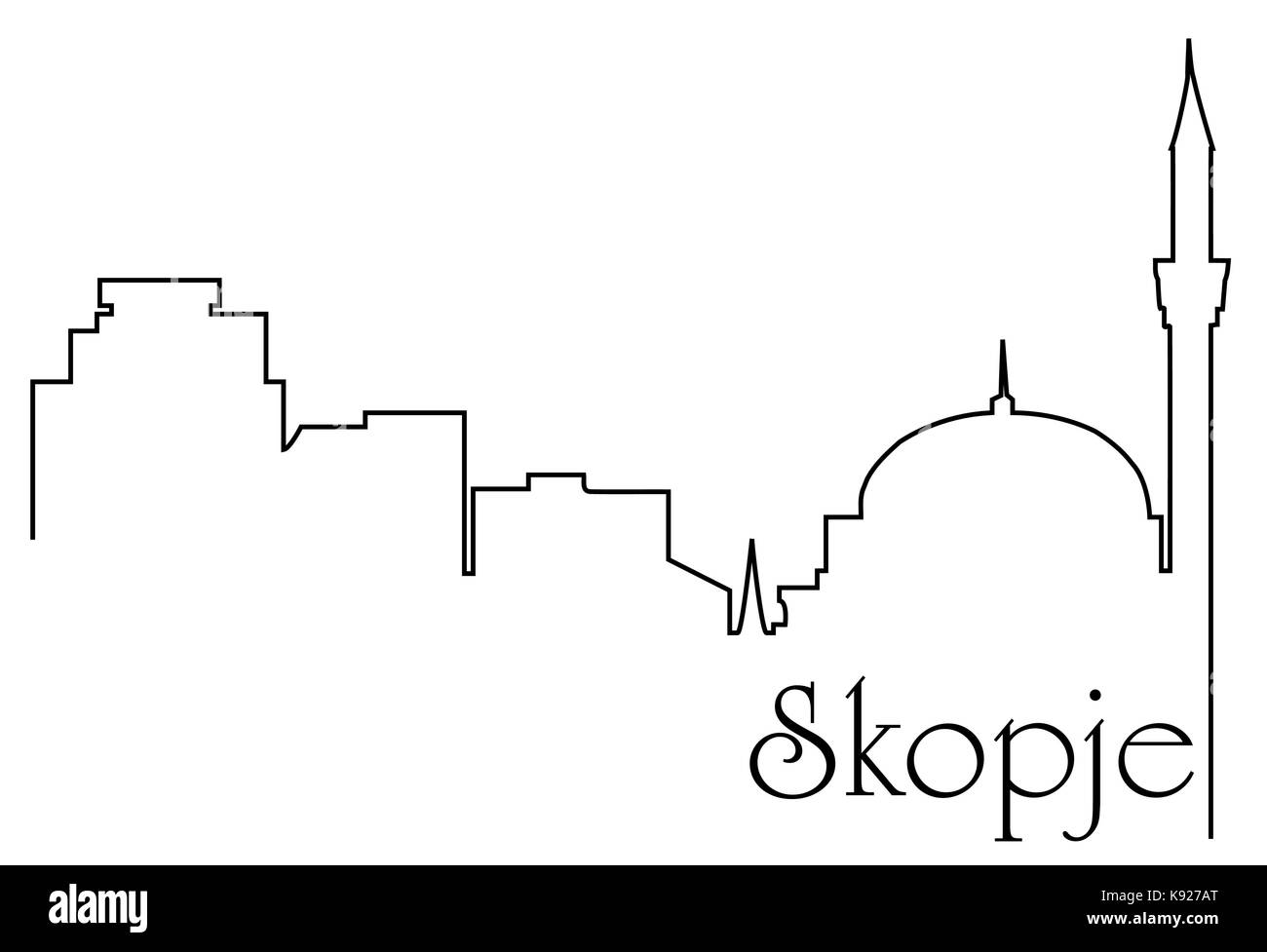 Skopje city one line drawing Stock Vector Image & Art - Alamy
