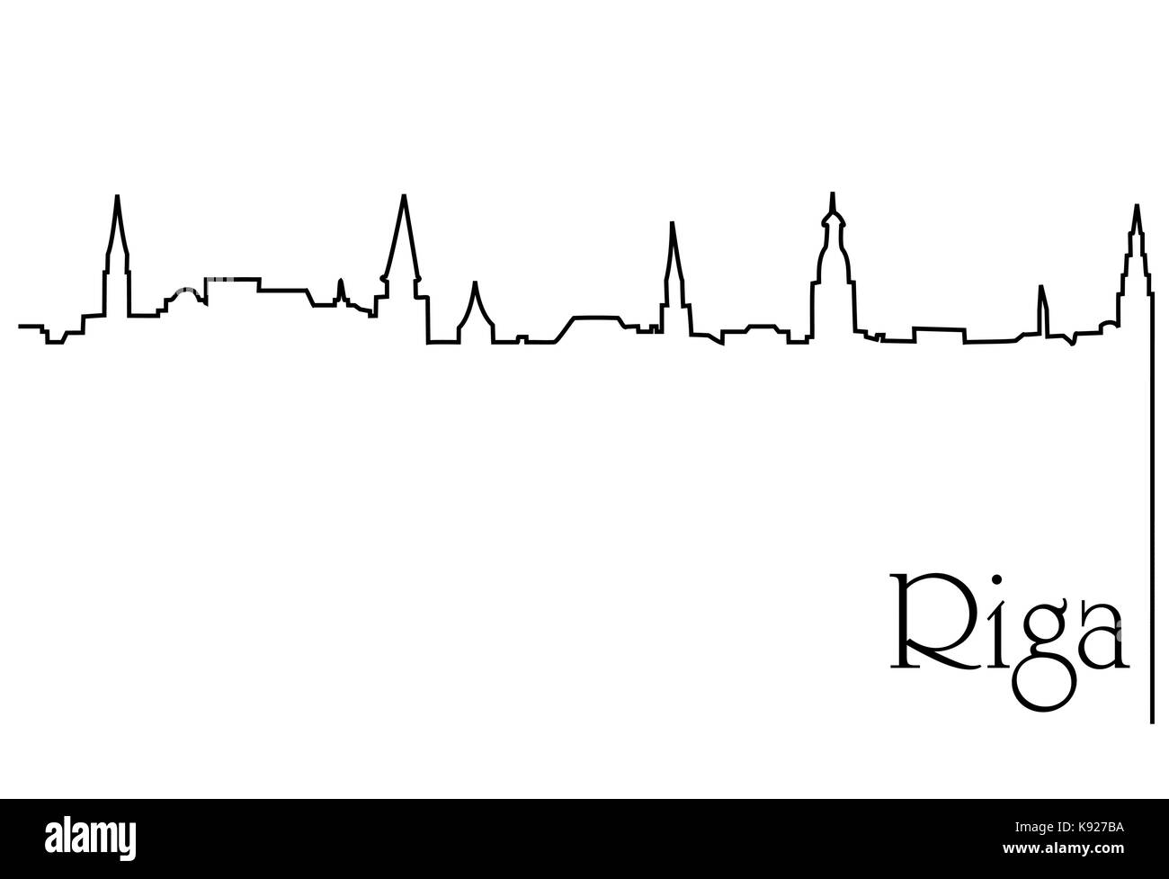 Riga city one line drawing Stock Vector Image & Art - Alamy