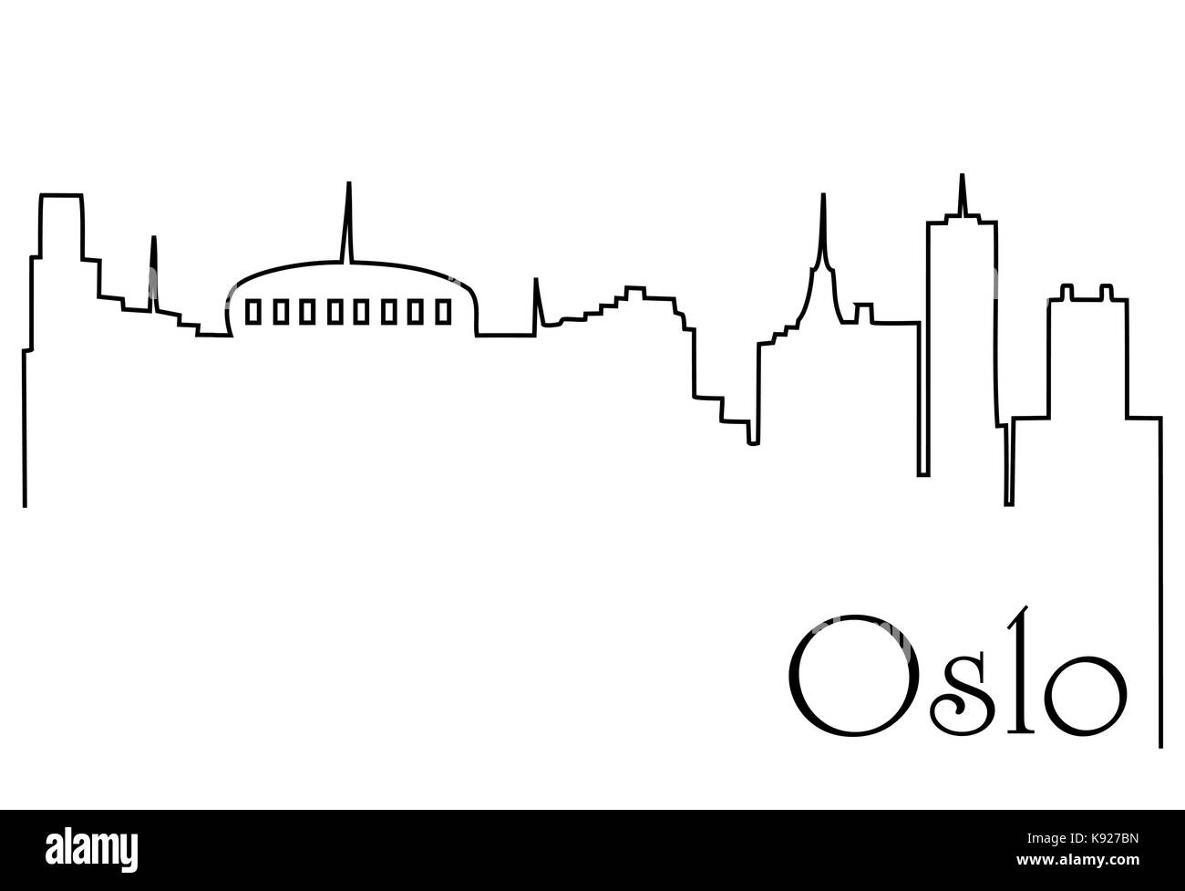 Oslo city one line drawing Stock Vector Image & Art - Alamy