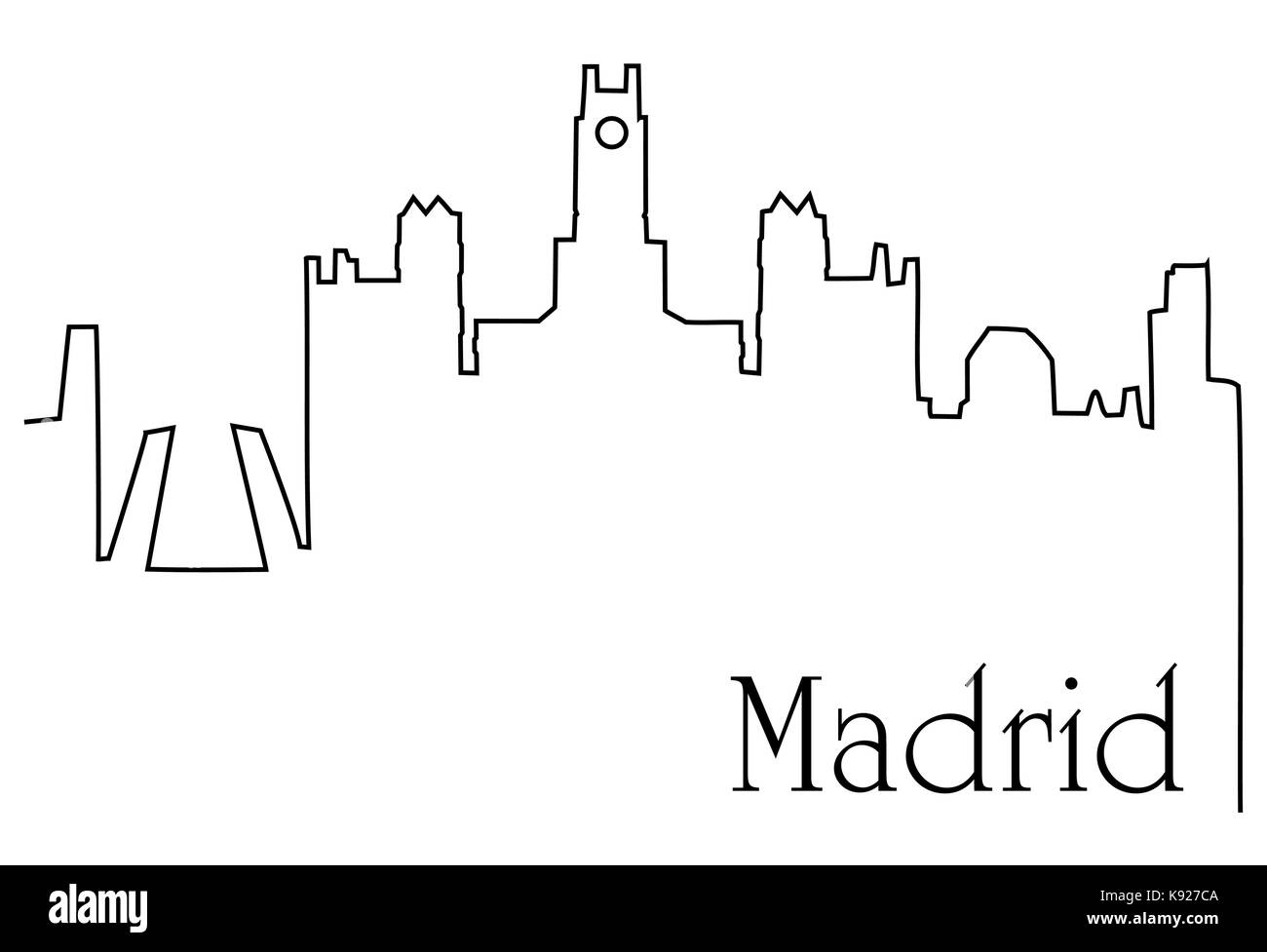 Madrid city one line drawing Stock Vector Image & Art - Alamy
