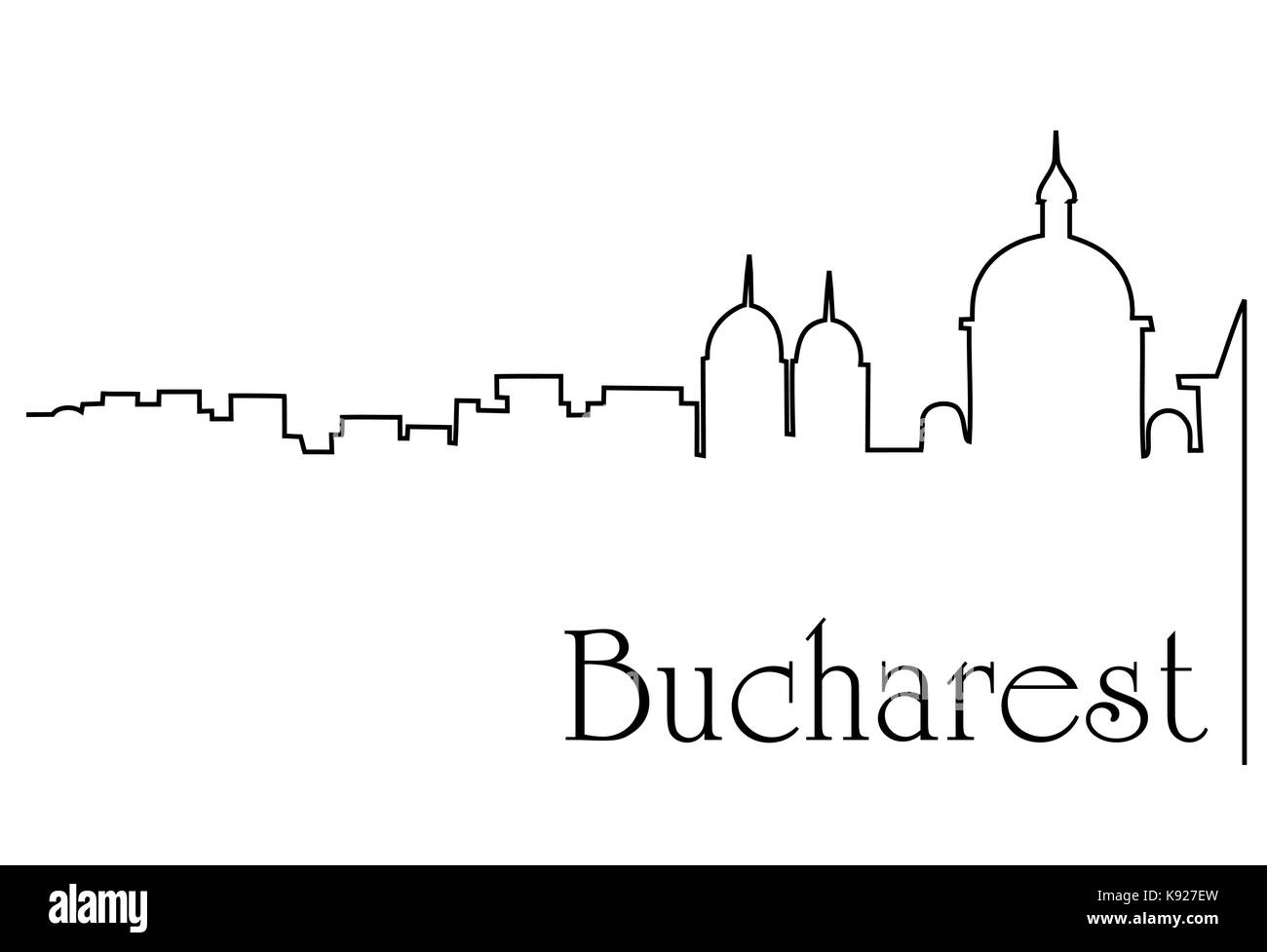 Bucharest city one line drawing Stock Vector Image & Art - Alamy