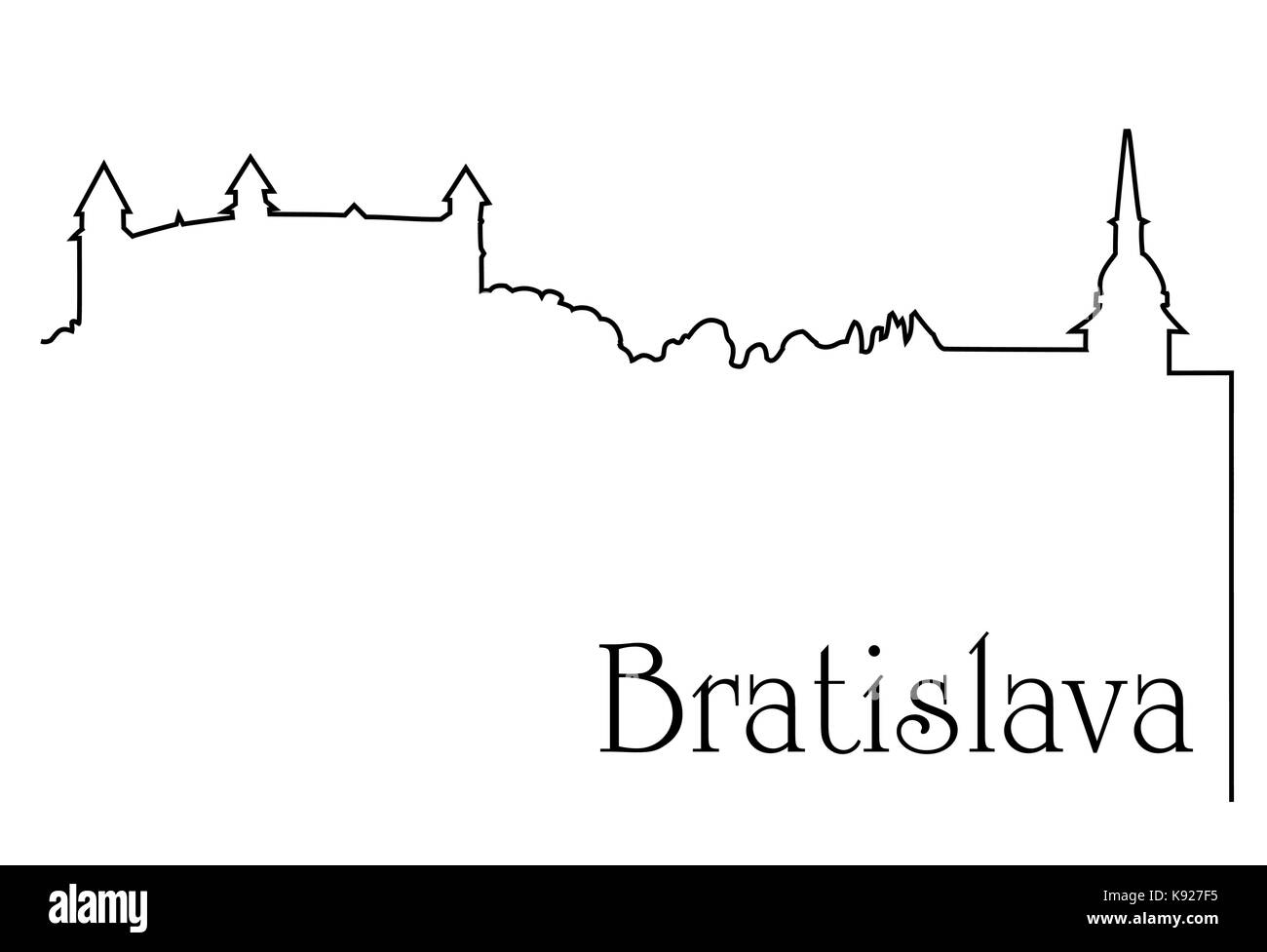 Bratislava city one line drawing Stock Vector Image & Art - Alamy