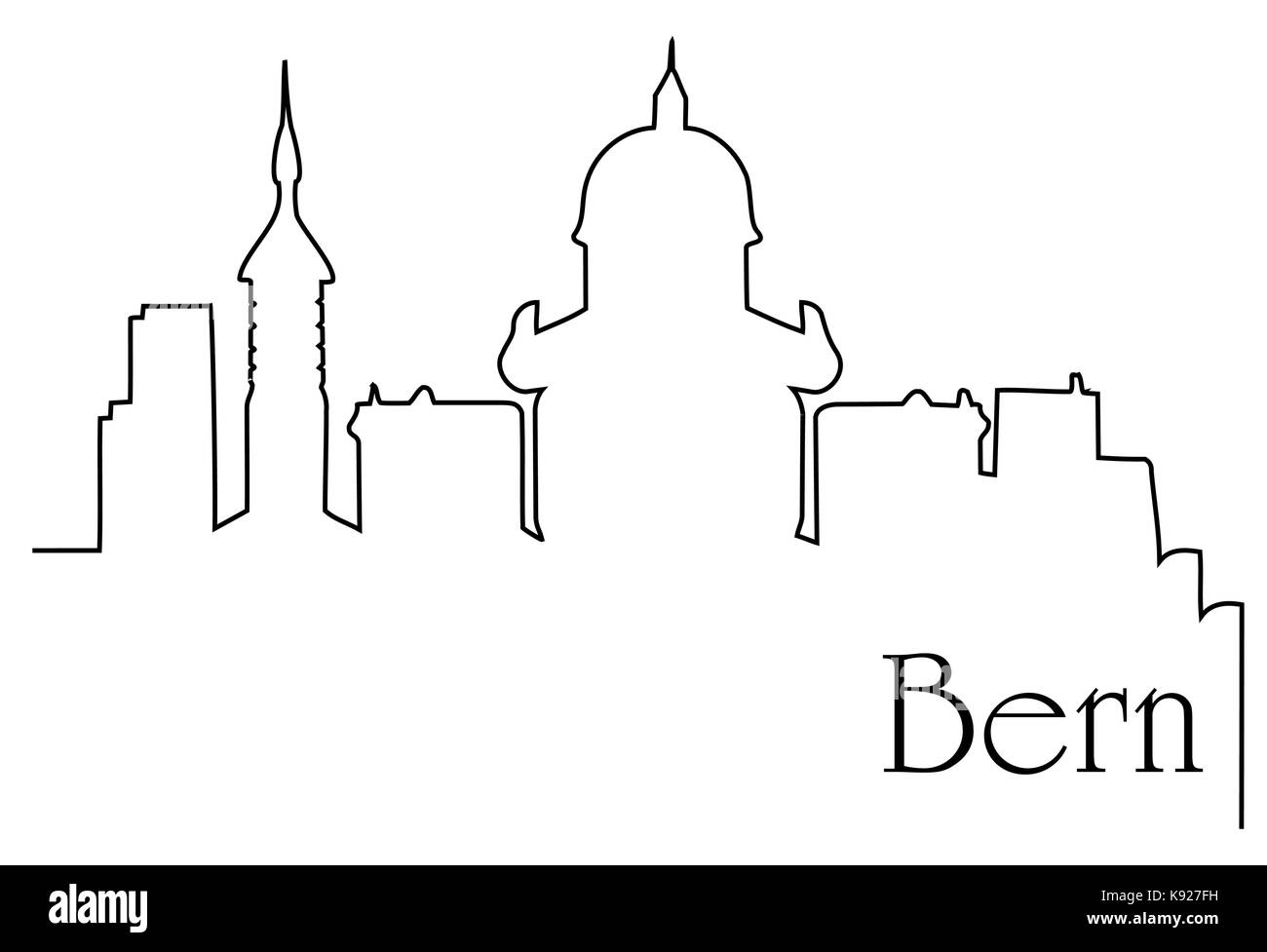Bern city one line drawing Stock Vector Image & Art - Alamy