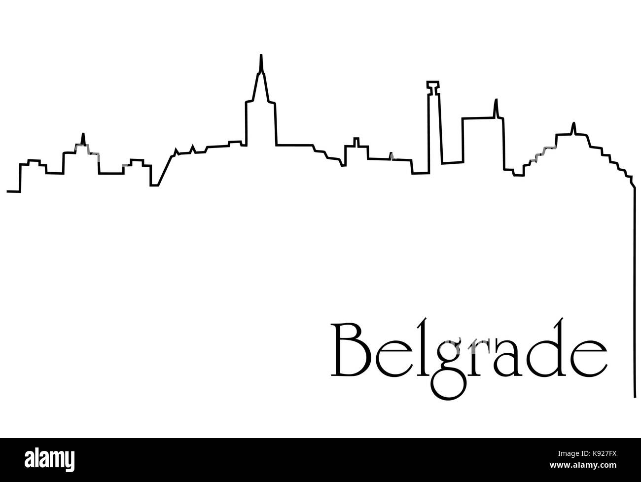 Belgrade city one line drawing Stock Vector Image & Art - Alamy