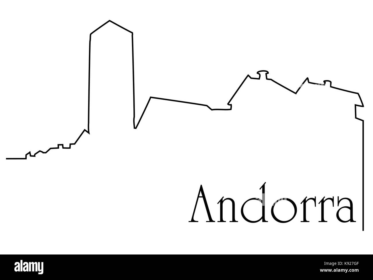 Andorra city one line drawing Stock Vector Image & Art - Alamy