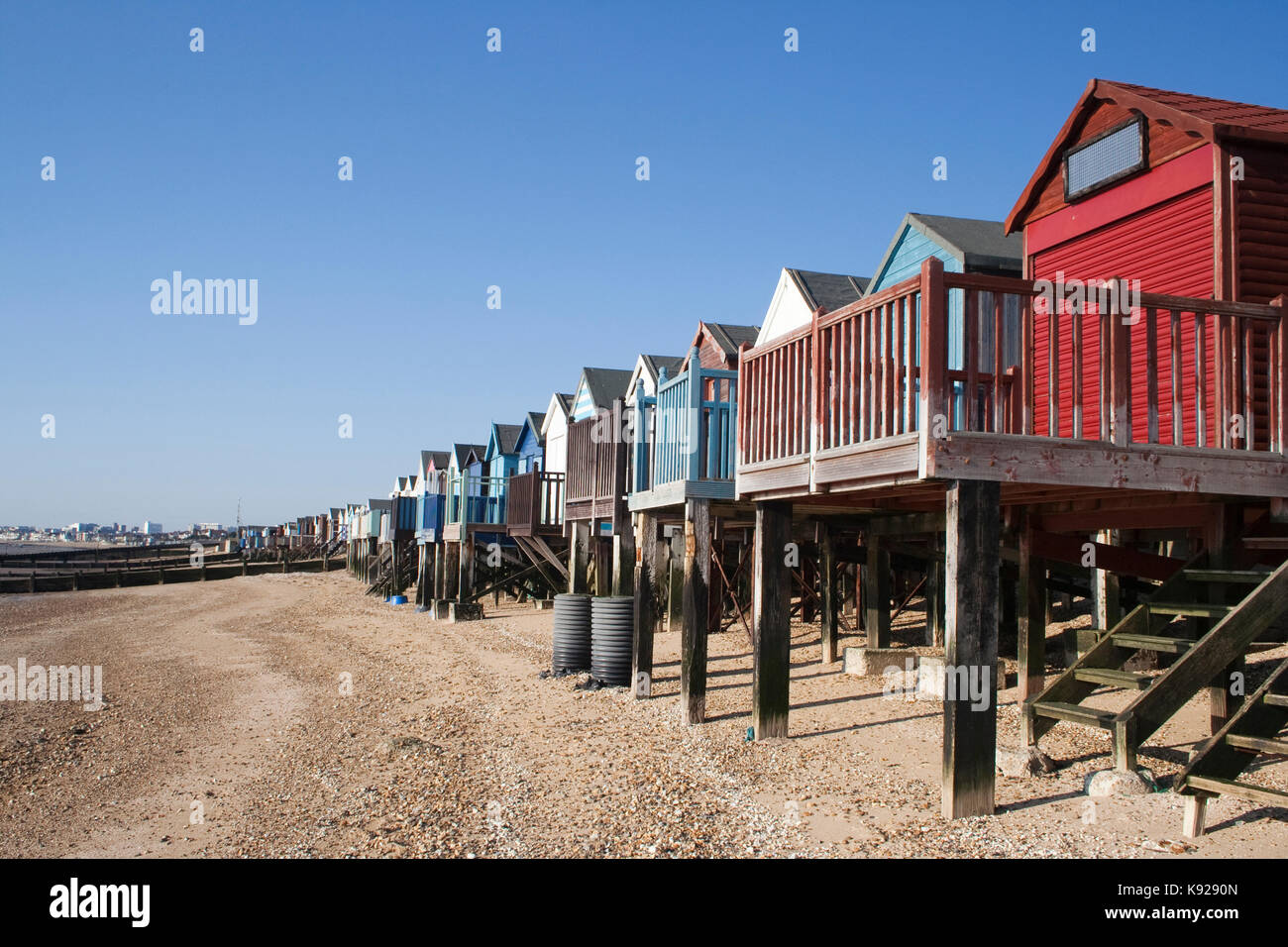 Beach Huts, Thorpe Bay, near Southend, Essex, England Stock Photo - Alamy