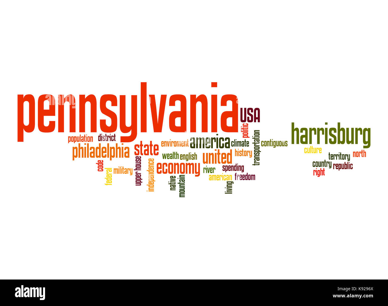 Pennsylvania word cloud Stock Photo - Alamy