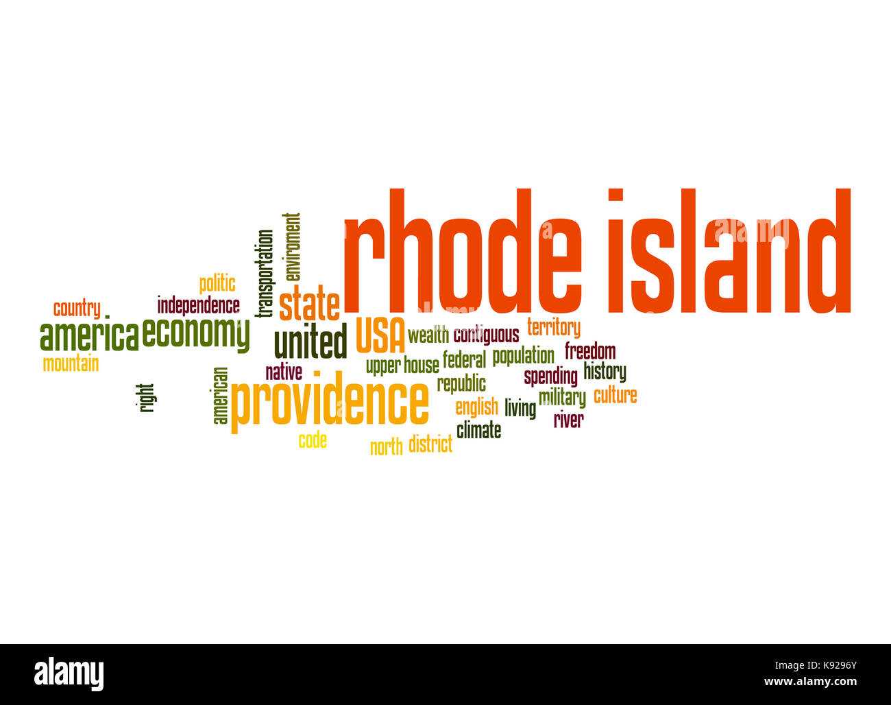 Rhode Island word cloud Stock Photo - Alamy