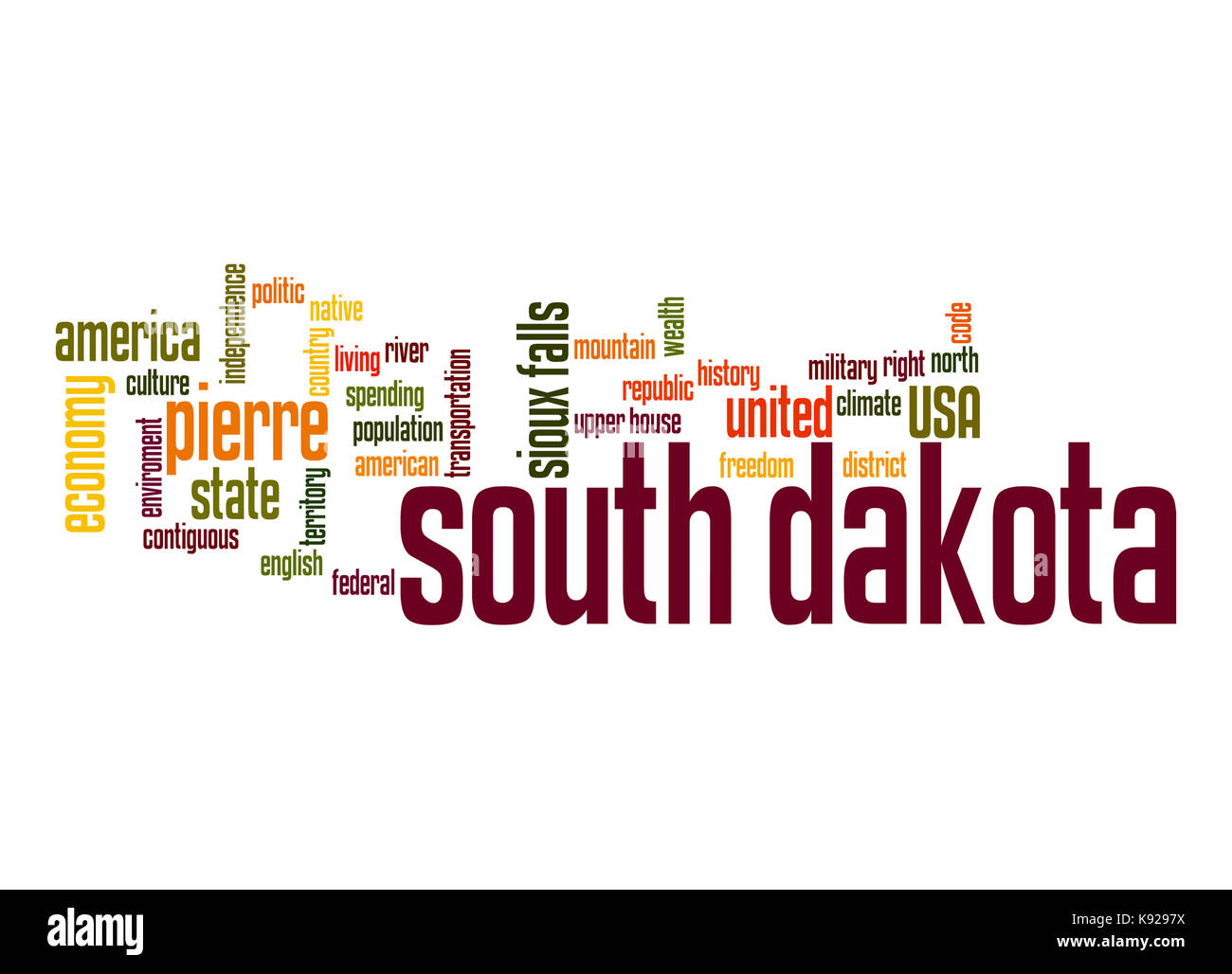 South Dakota word cloud Stock Photo - Alamy