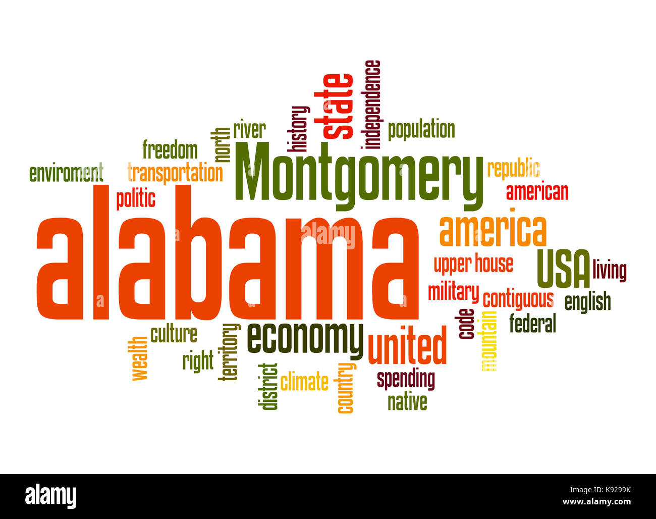 Alabama word cloud Stock Photo - Alamy