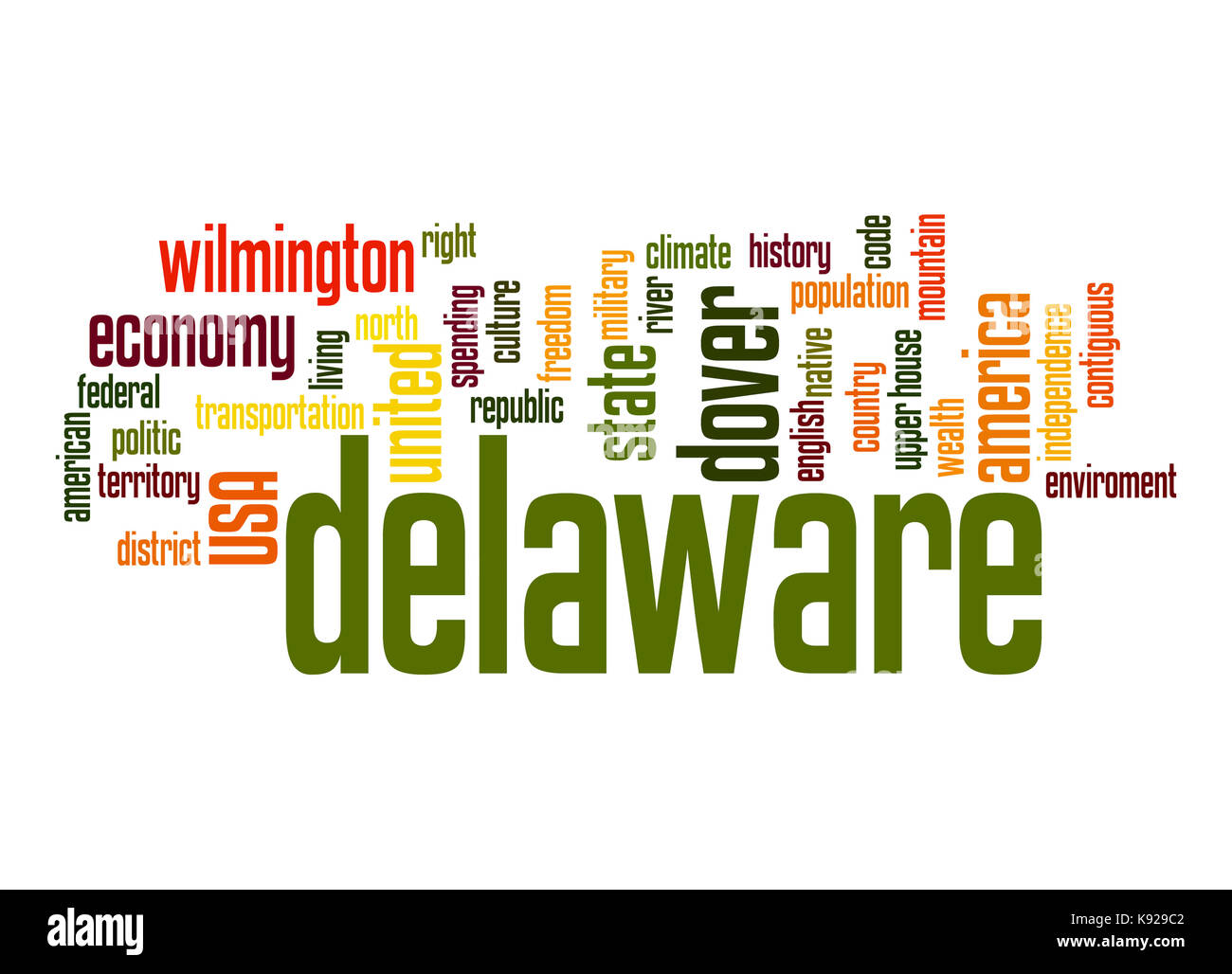 Delaware word cloud Stock Photo - Alamy