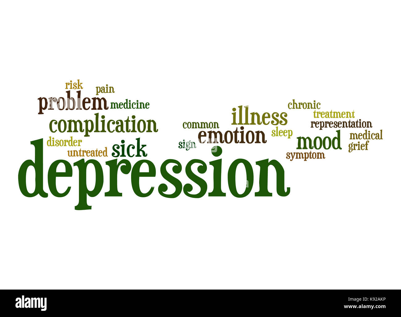 Depression word cloud Stock Photo - Alamy