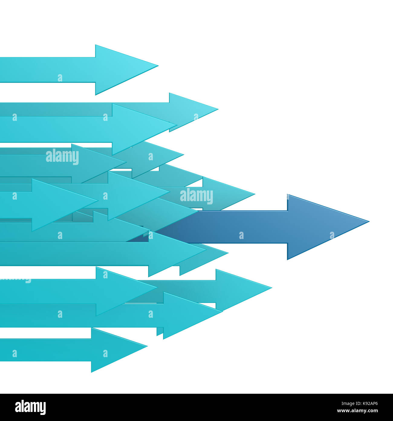 Blue leading arrow Stock Photo - Alamy