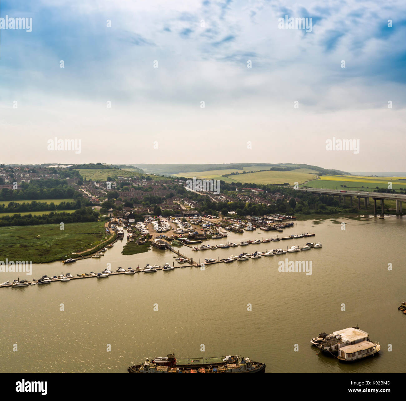 Aerial drone uav view marina hi-res stock photography and images - Alamy