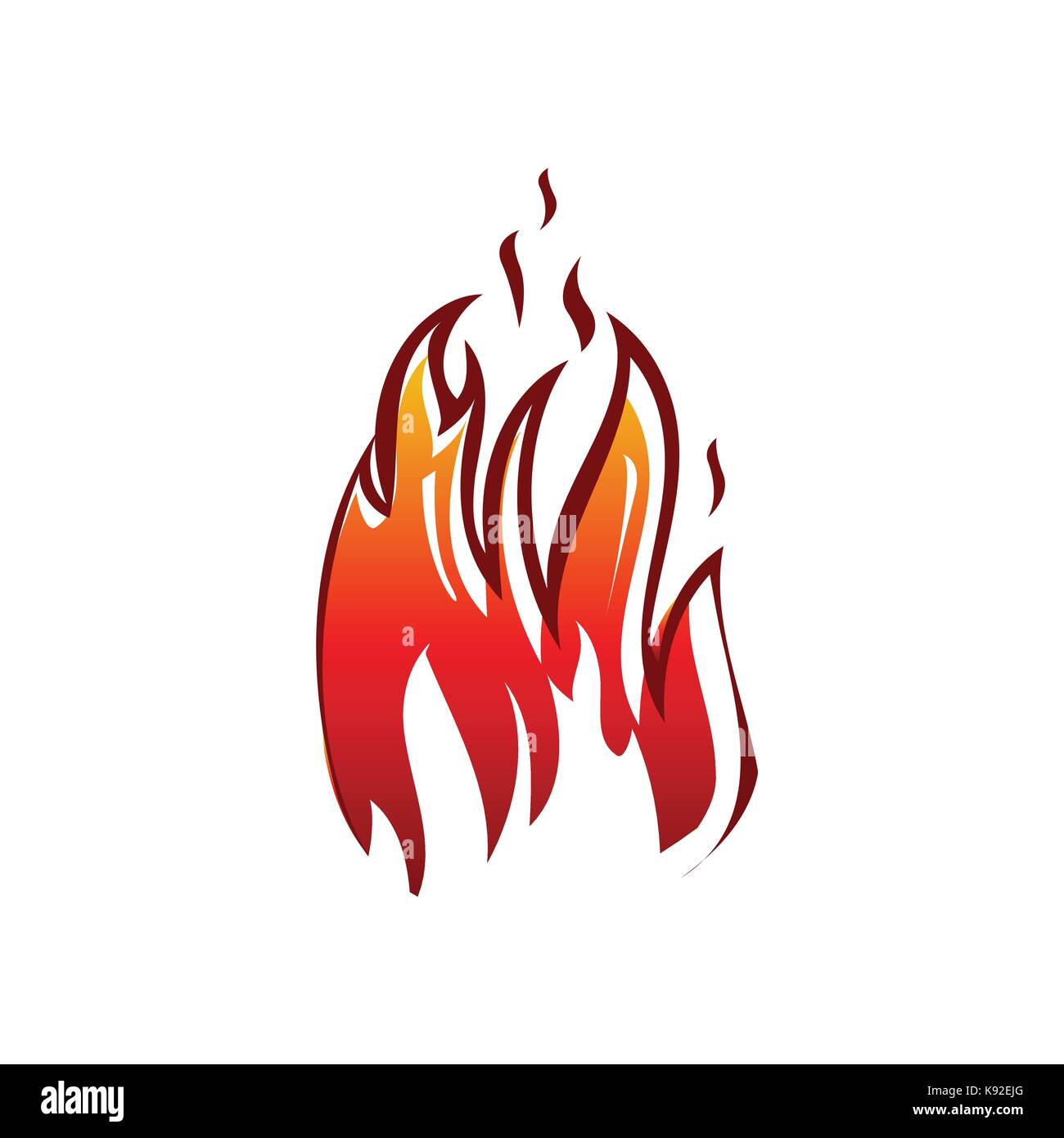 bold flame illustration, flame icon, symbol design, isolated on white ...