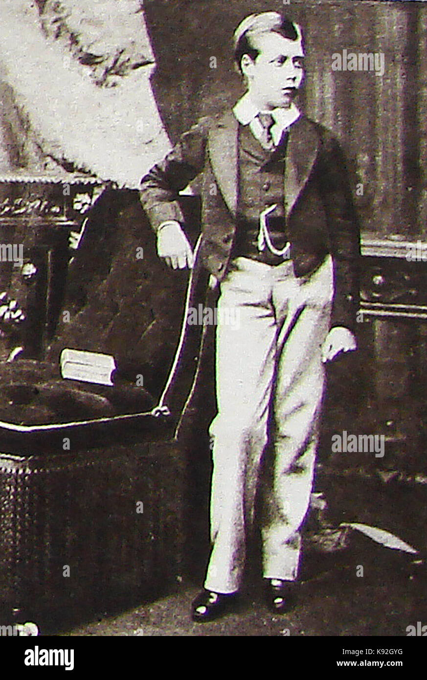 King George V of Britain aged 11 when Prince George Stock Photo - Alamy