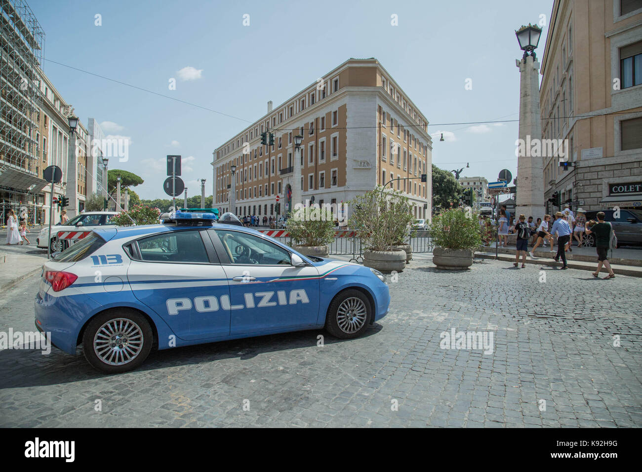 Increased security checks around St. Peter's Basilica in Rome, Italy ...