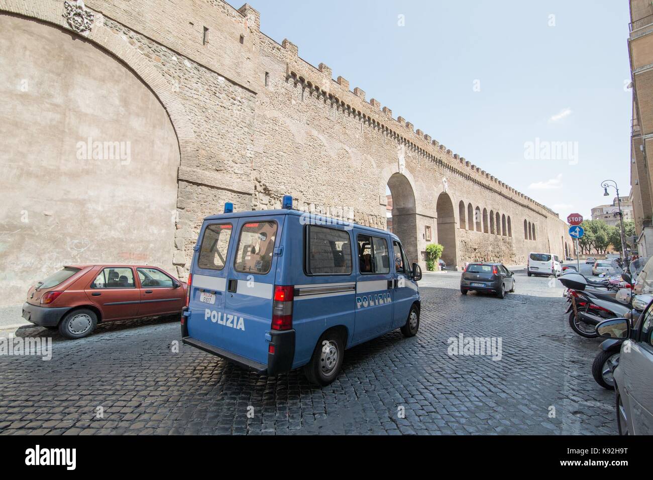 Increased security checks around St. Peter's Basilica in Rome, Italy ...