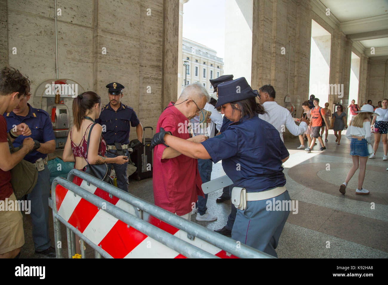 Increased security checks around St. Peter's Basilica in Rome, Italy ...