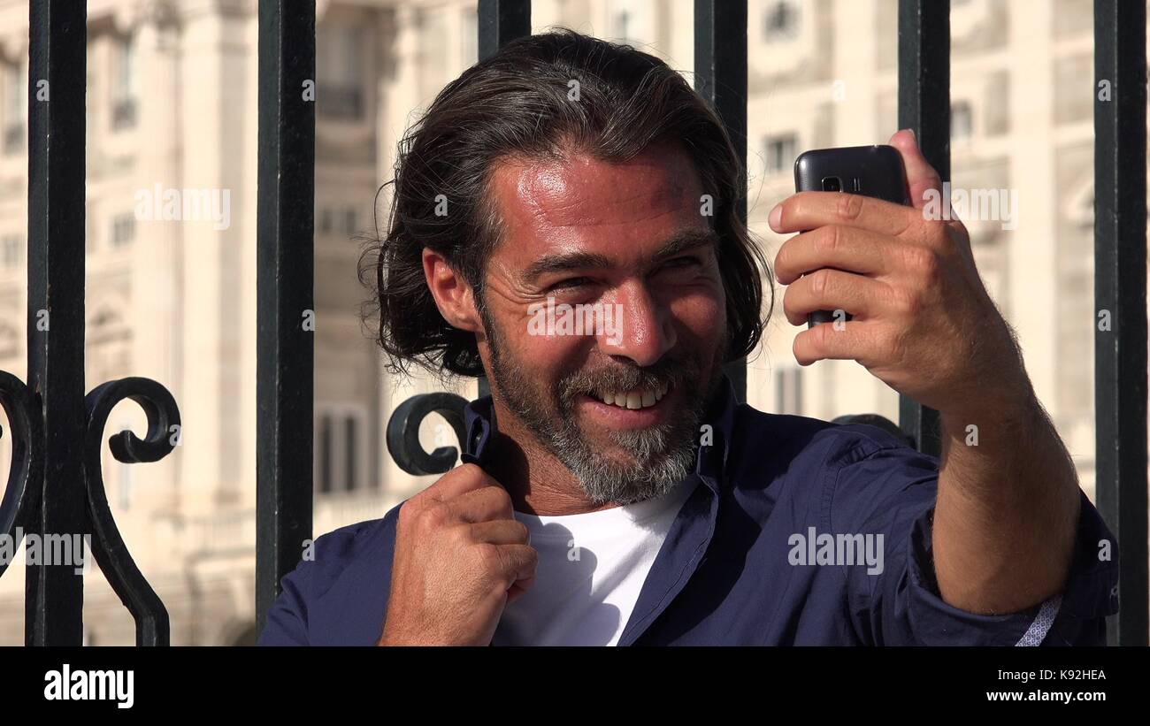 Handsome Spanish Male Selfie Stock Photo - Alamy
