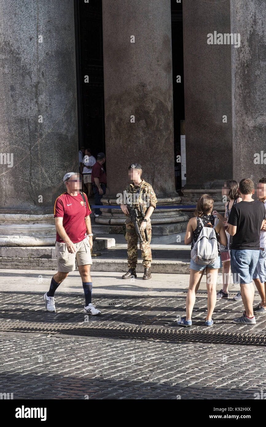 Increased security on the streets of Rome, Italy, following the terror ...