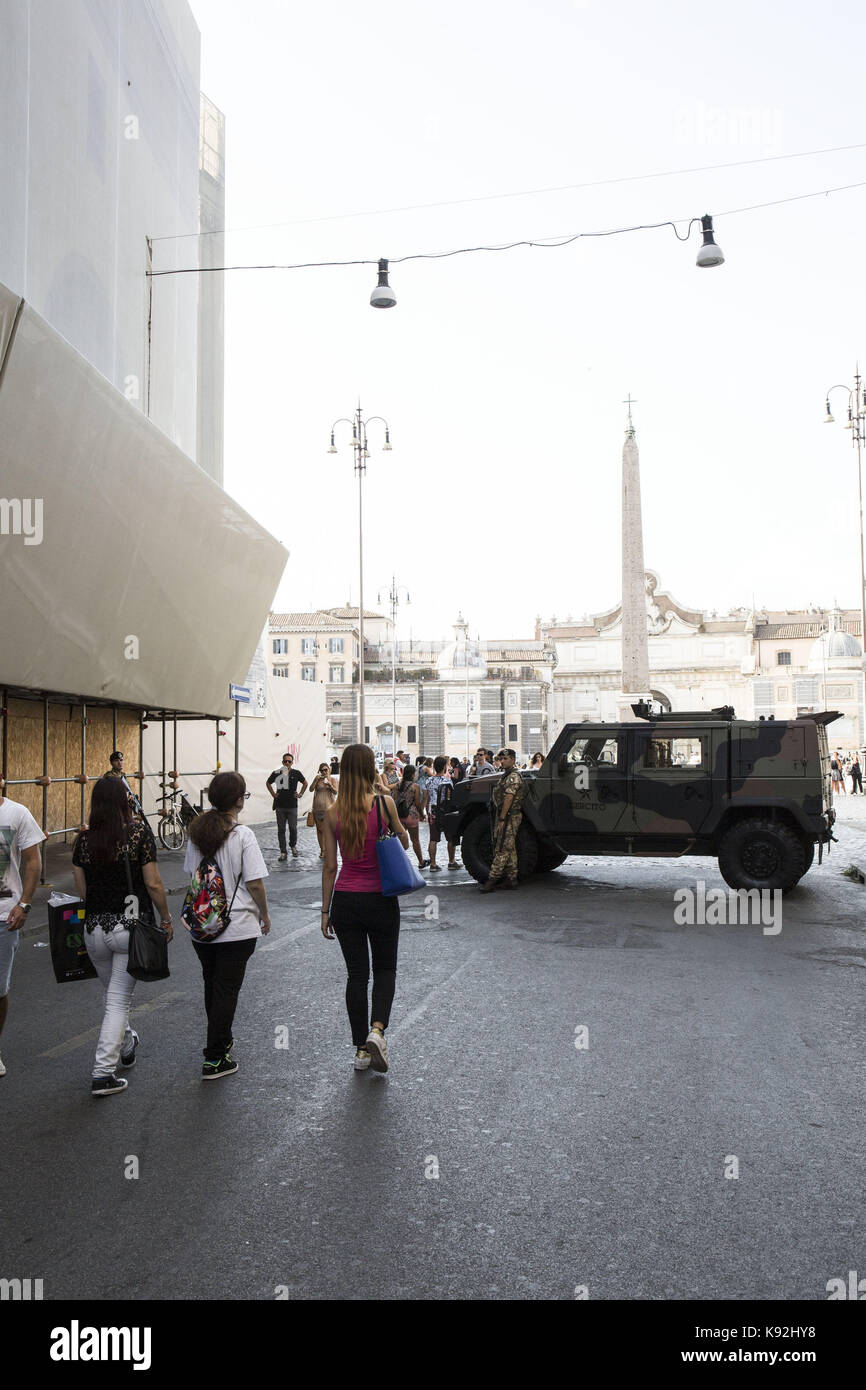 Increased security on the streets of Rome, Italy, following the terror ...