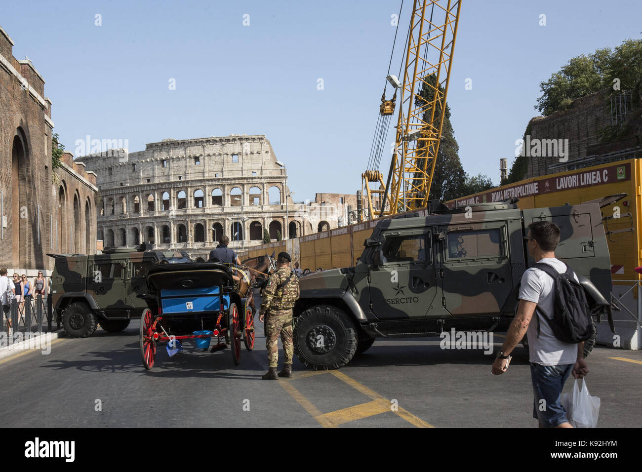 Increased security on the streets of Rome, Italy, following the terror ...