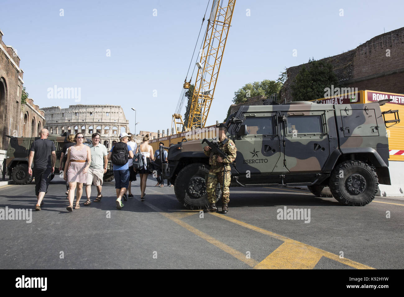 Increased security on the streets of Rome, Italy, following the terror ...