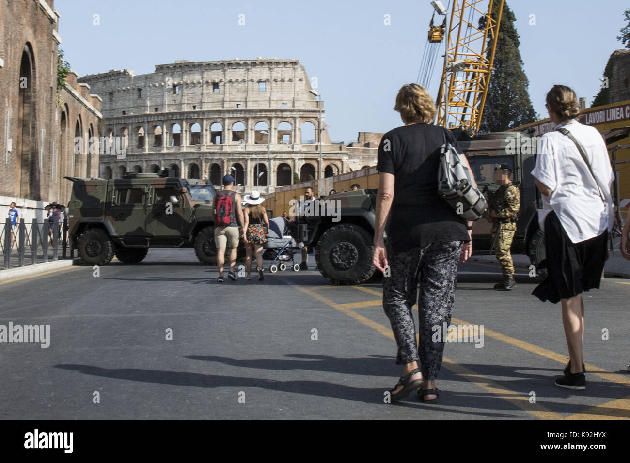 Increased security on the streets of Rome, Italy, following the terror ...