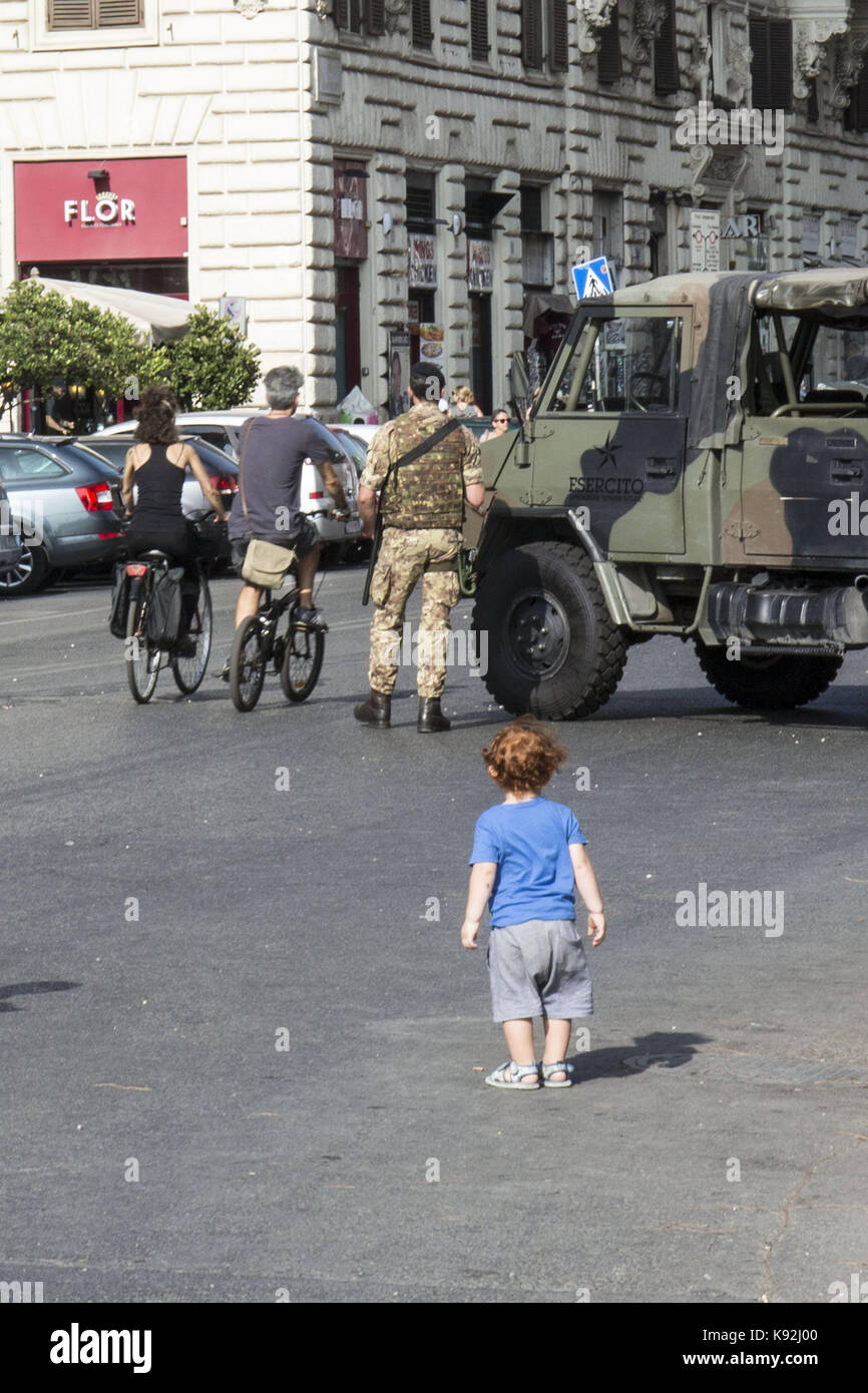 Increased security on the streets of Rome, Italy, following the terror ...