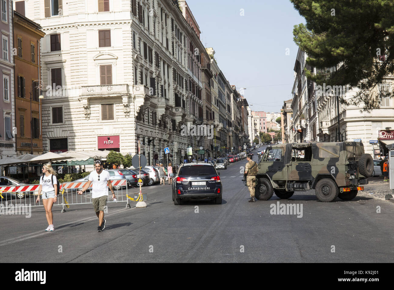 Increased security on the streets of Rome, Italy, following the terror ...