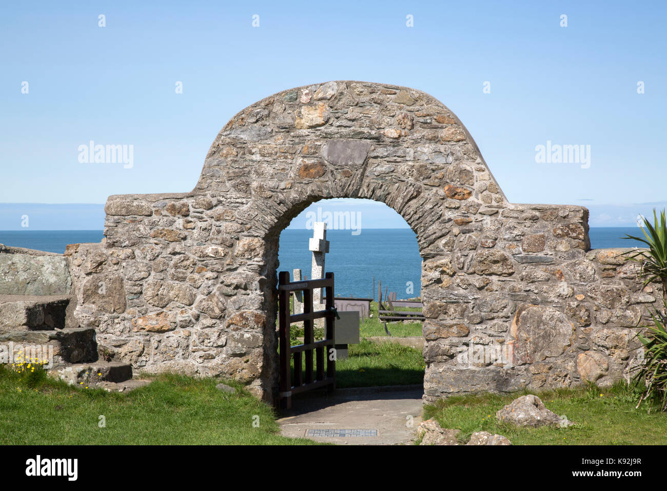 Graveyard, Llanbadrig Church, Cemaes; Anglesey; Wales; UK Stock Photo ...