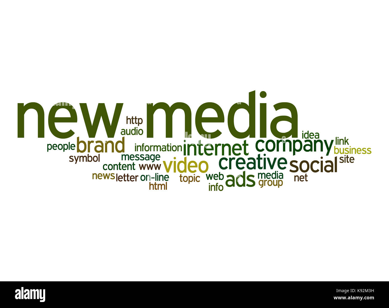 New media word cloud Stock Photo - Alamy