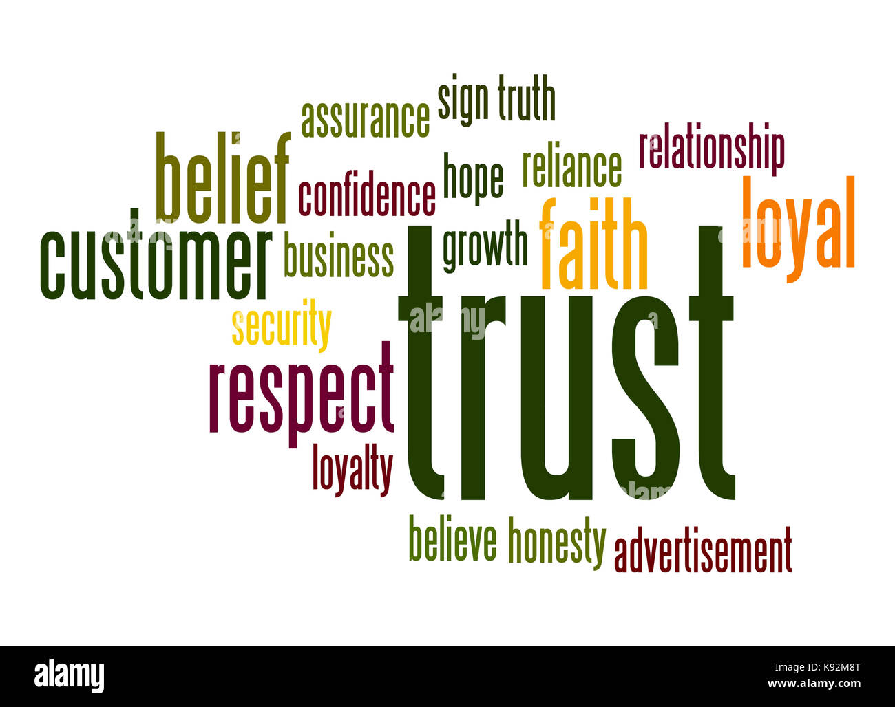 Trust word cloud Stock Photo - Alamy