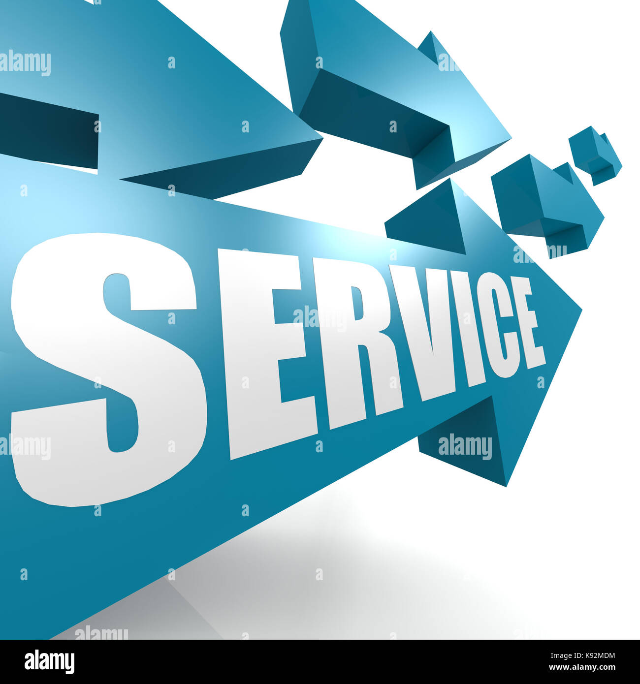 Service arrow in blue Stock Photo - Alamy