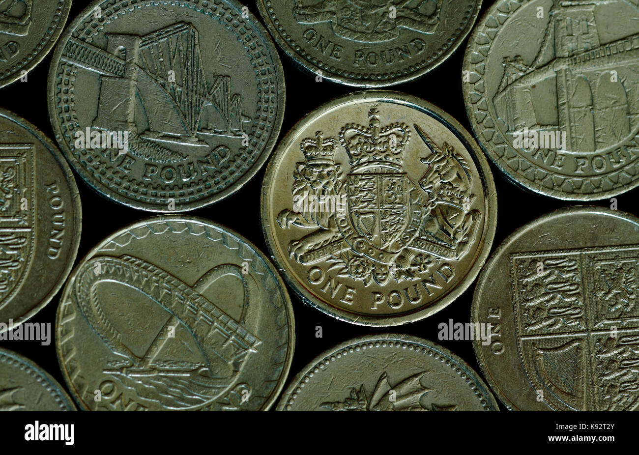 Old pound coins hi-res stock photography and images - Alamy
