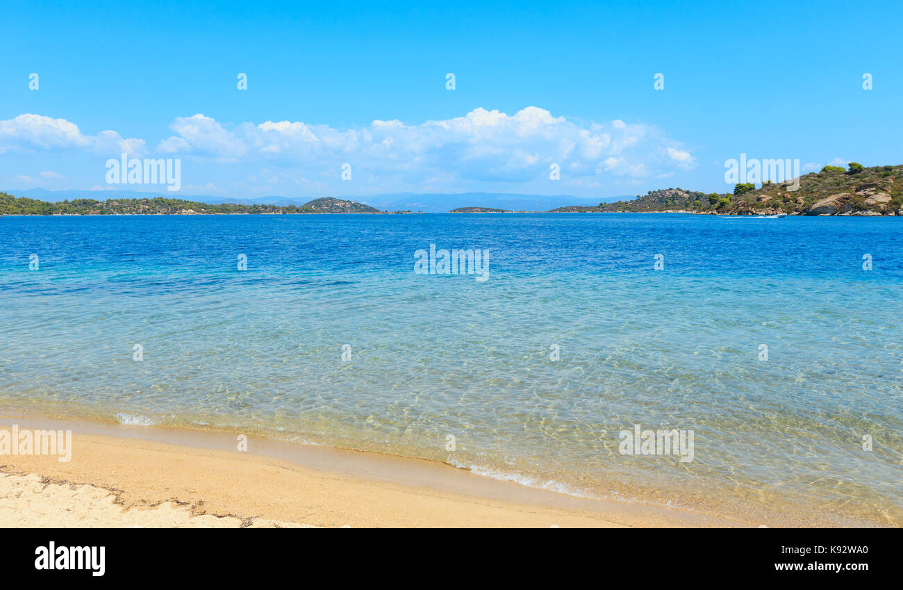 Summer sea coast landscape (Livari beach, Halkidiki, Sithonia, Greece ...
